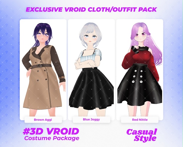 3D VRoid Outfit Pack Stylish & Modern Casual Fashion for VRoid Models ...
