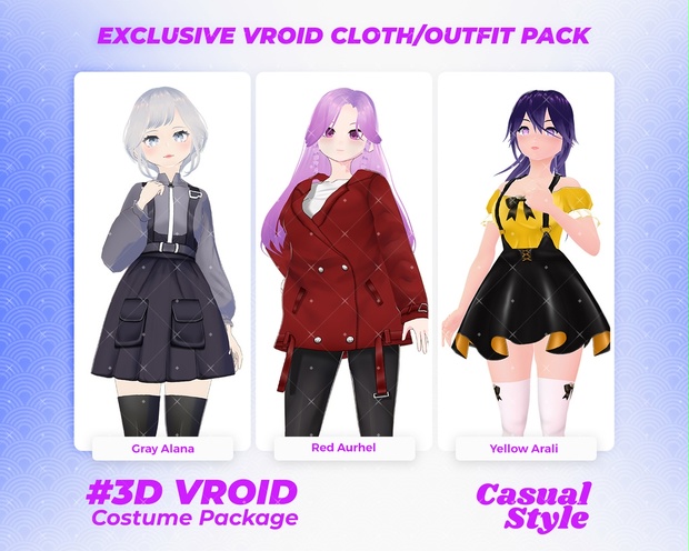 3D VRoid Outfit Pack Stylish & Cozy Casual Clothes for VRoid Models ...