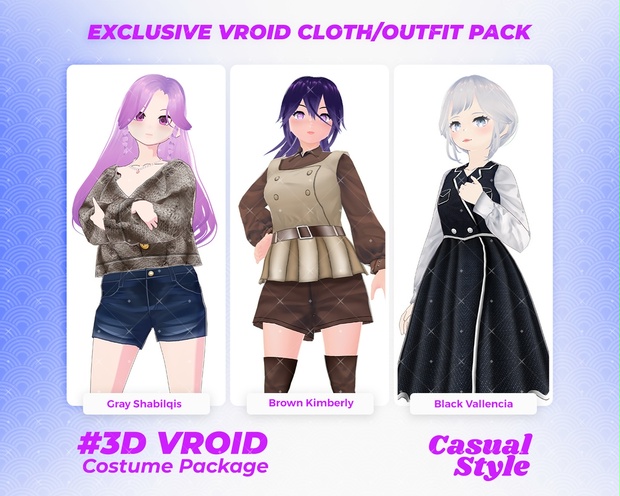 3D VRoid Outfit Pack Trendy & Chic Casual Wear for VRoid Models | VRoid ...