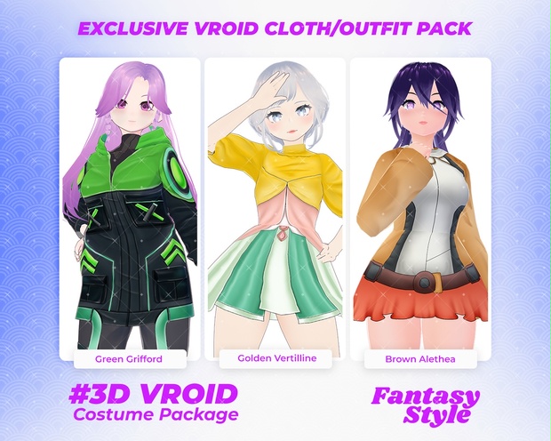 3D VRoid Outfit Pack Enchanted Fantasy & Adventurer Clothing for VRoid ...