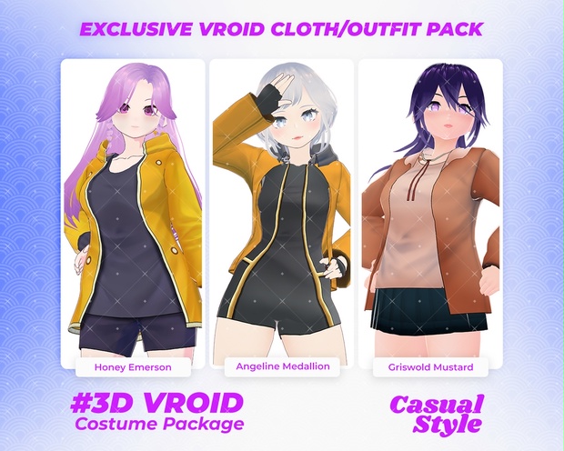 3D VRoid Outfit Pack Trendy & Cozy Casual Jackets for VRoid Models ...