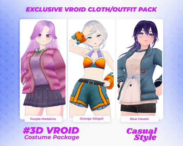 3D VRoid Outfit Pack Chic & Casual Collection for VRoid Models | VRoid ...
