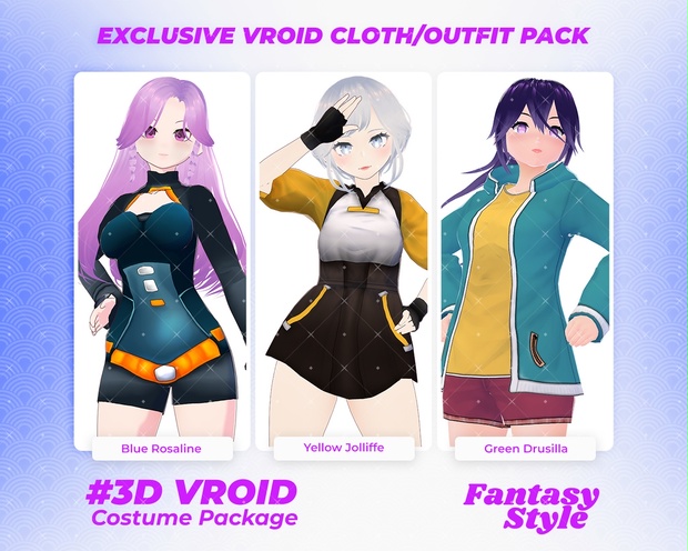 3D VRoid Outfit Pack Futuristic & Adventurer Clothes for VRoid Models ...