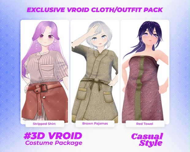 3D VRoid Outfit Pack Relaxed & Cozy Loungewear for VRoid Models | VRoid ...