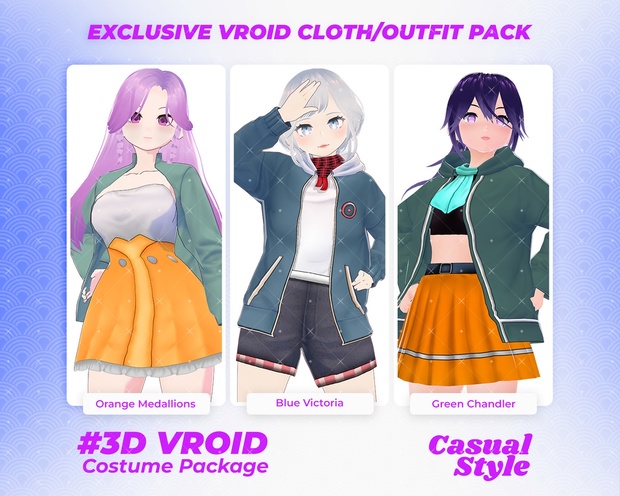 3D VRoid Outfit Pack Stylish & Cozy Casual Wear for VRoid Models ...