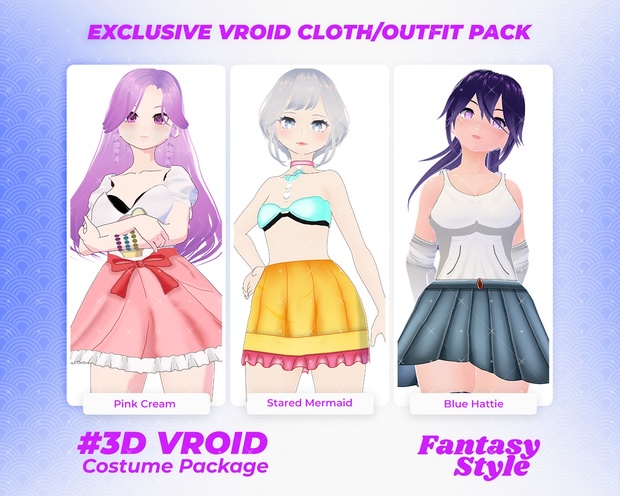 3D VRoid Outfit Pack Fantasy-Inspired Mermaid & Princess Costumes for ...