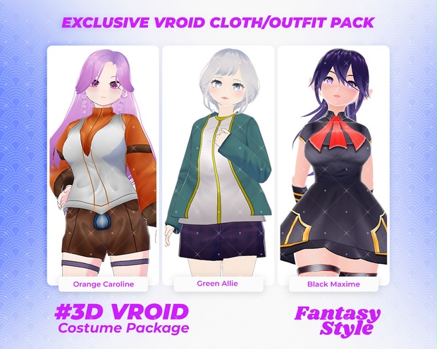 3D VRoid Outfit Pack Bold & Unique Fantasy Attire for VRoid Models ...