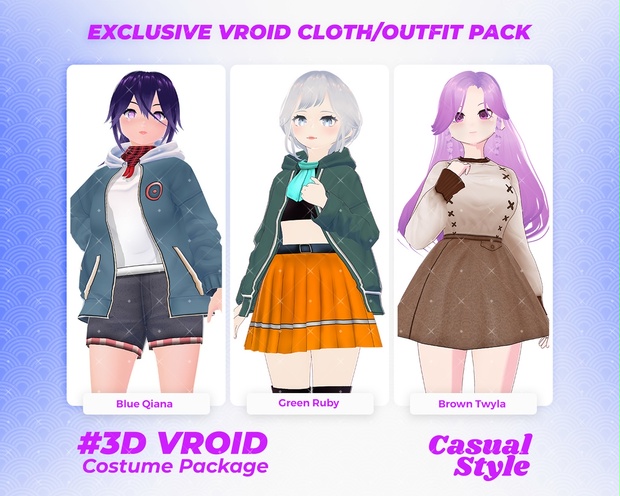 3D VRoid Outfit Pack Cozy & Stylish Casual Wear for VRoid Models ...