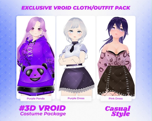 3D VRoid Outfit Pack Cute & Chic Casual Wear for VRoid Models | VRoid ...