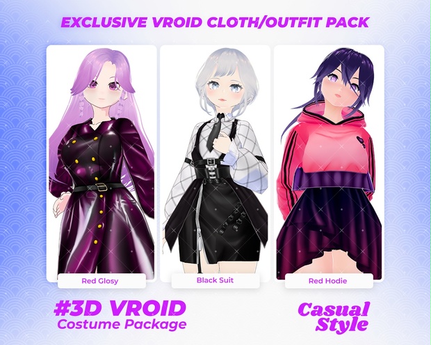 3D VRoid Outfit Pack Stylish & Trendy Casual Wear for VRoid Models ...