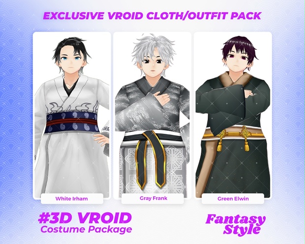3D VRoid Outfit Pack Traditional & Mythical Fantasy Robes for VRoid ...