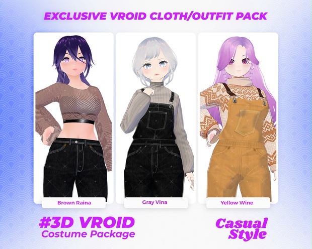 3D VRoid Outfit Pack Cozy & Chic Casual Wear for VRoid Models | VRoid ...