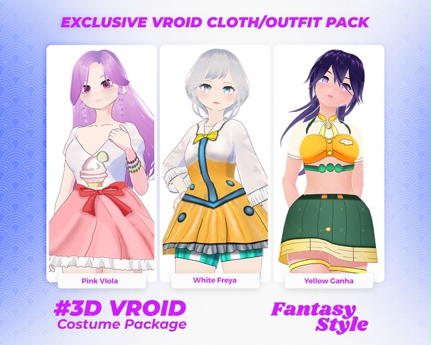 3D VRoid Outfit Pack Whimsical & Enchanting Fantasy Costumes for VRoid ...