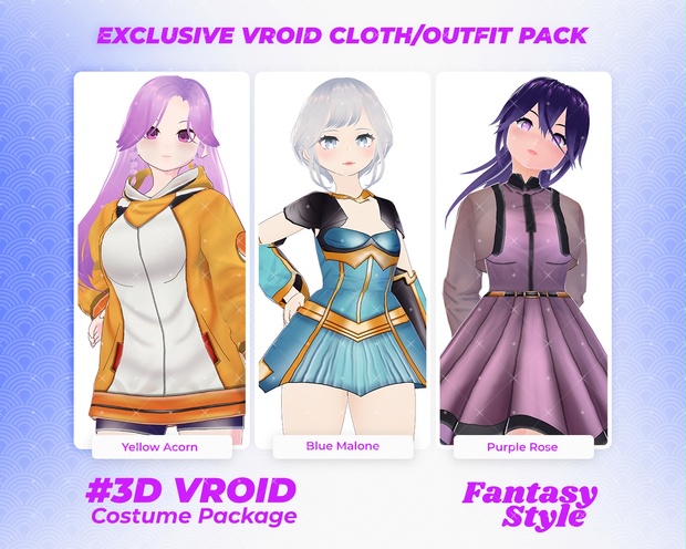 3D VRoid Fantasy Outfit Pack – Stylish Warrior & Enchanted Dresses for ...