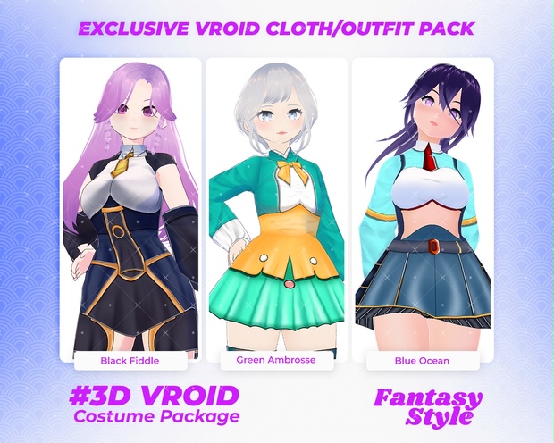 3D VRoid Outfit Pack Enchanting & Fantasy-Inspired Clothing for VRoid ...