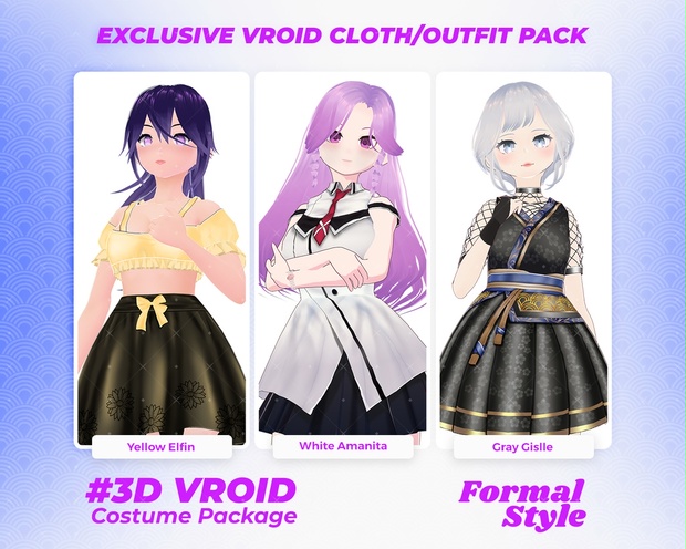 3D VRoid Outfit Pack Elegant & Formal Attire for VRoid Models | VRoid ...