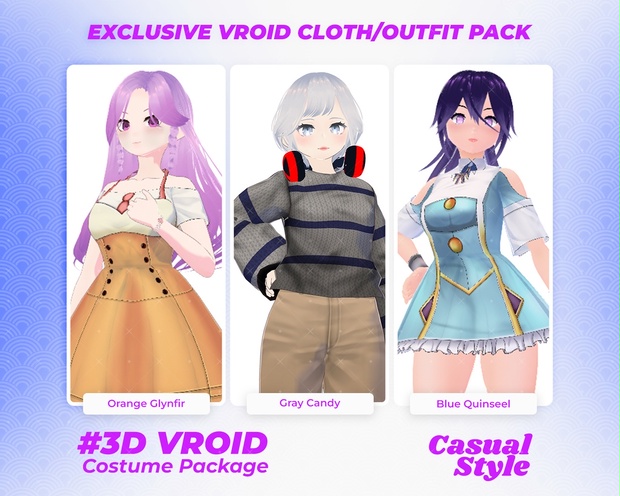 3D VRoid Outfit Pack Cozy & Playful Casual Clothes for VRoid Models ...