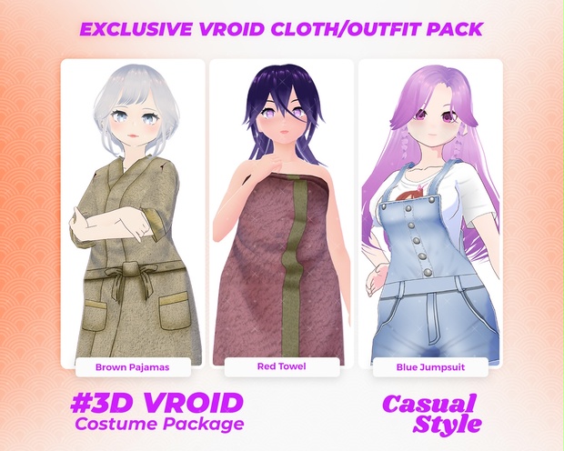 3D VRoid Outfit Pack Cozy & Relaxed Casual Wear for VRoid Models ...