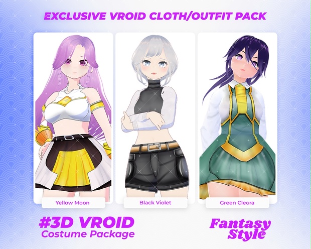 3D VRoid Outfit Pack Magical Fantasy Uniforms for VRoid Models | VRoid ...