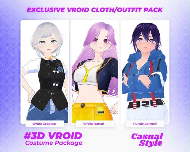 3D VRoid Casual Outfit Pack Sporty, Cool & Chic Style for VRoid Models ...