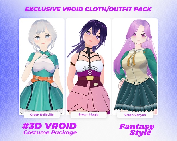 3D VRoid Outfit Pack Magical Fantasy Uniform Style for VRoid Models ...