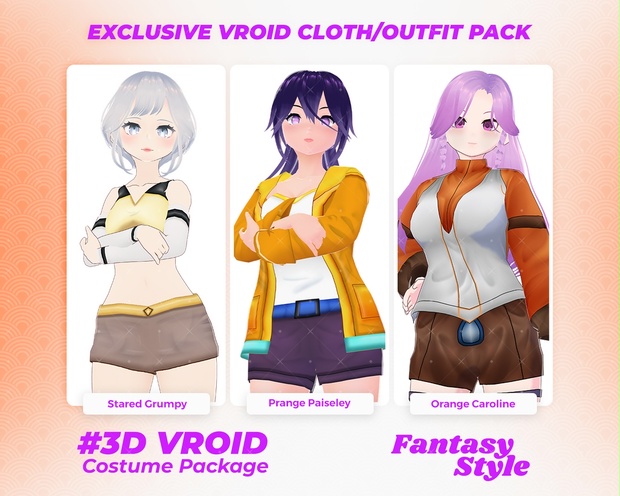 3D VRoid Outfit Pack Bold & Adventurous Shorts Set for VRoid Models | VRoid Outdoor Fashion ...