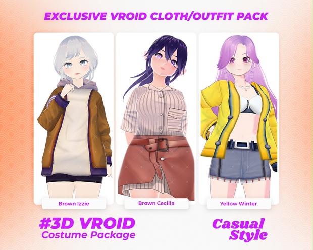 3D VRoid Outfit Pack Cozy & Street Casual Wear for VRoid Models | VRoid ...