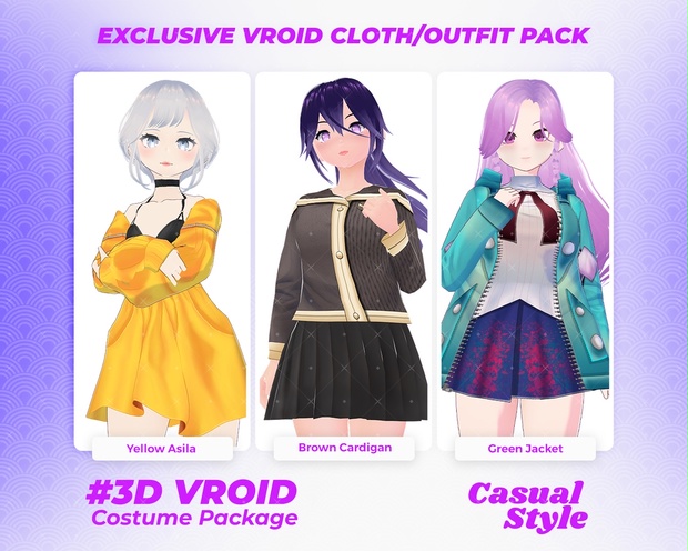3D VRoid Outfit Pack Cozy & Stylish Casual Look for VRoid Models ...