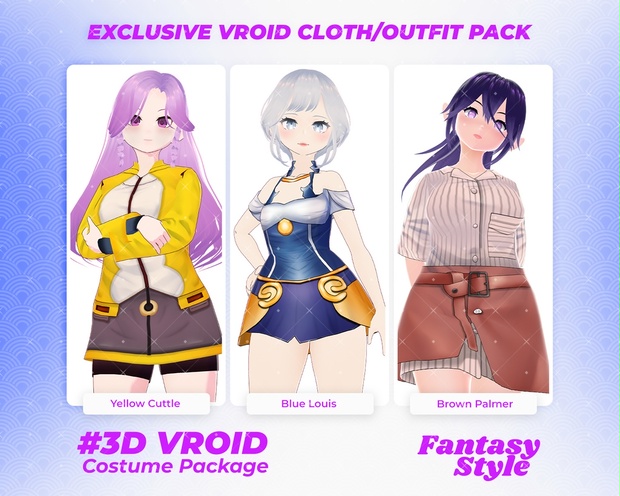 3D VRoid Outfit Pack Fantasy Adventure Mix of Heroic and Urban Styles ...