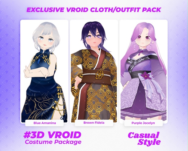 3D VRoid Outfit Pack Elegant Cultural-Inspired Fashion for VRoid Models ...