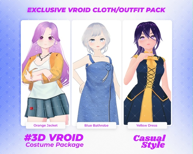 3D VRoid Outfit Pack Modern Cute Casual Wear for VRoid Models | VRoid ...