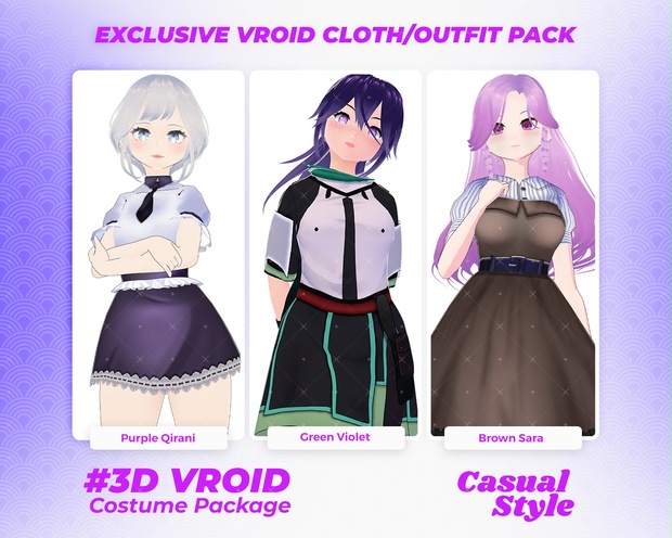 3D VRoid Outfit Pack Classy & Smart Casual Clothes for VRoid Models ...