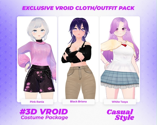 3D VRoid Outfit Pack Trendy & Cozy Casual Looks for VRoid Models ...