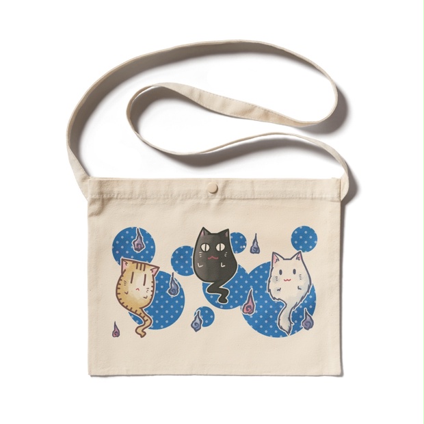 ねこゆうれい青サコッシュ4色 - DSM - BOOTH