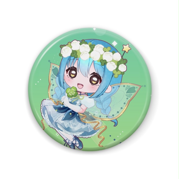 クローバーの妖精キリヤ/缶バッジ57mm - Sweet Lapin Clover - BOOTH