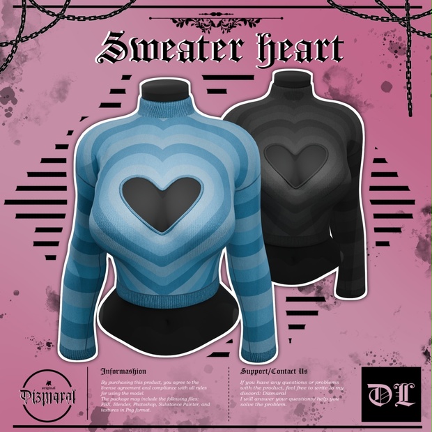 Sweater heart (VRChat Asset) - dizmaral - BOOTH