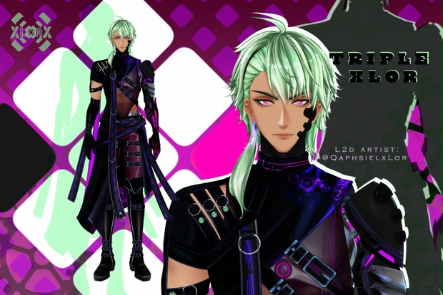 Premade adoptable Live 2D Vtuber Model v2 - Ready to rig PSD file. 6 expressions. Male L2D ...