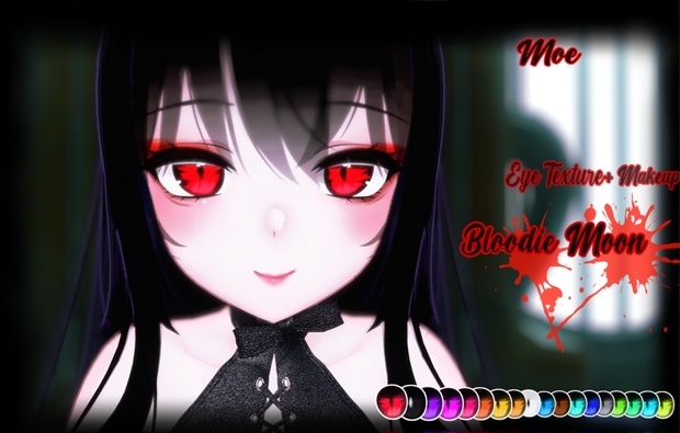 「Bloodie Moon」 - Eye Texture + Makeup + Black Sclera + Emission for Moe ...