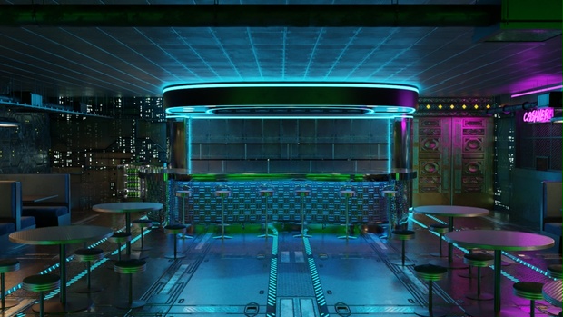 【3DCG】サイバーバー店舗キットモデル - hiromu-3dcg - BOOTH