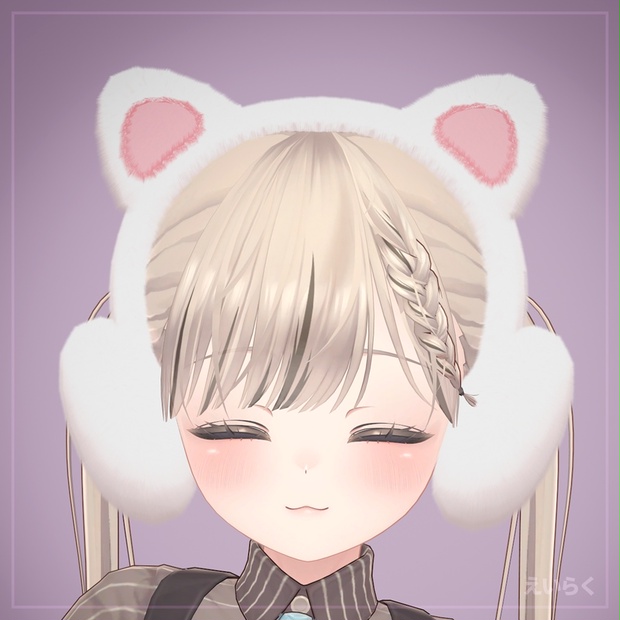【VRChat想定】もこもこ猫耳当て Fluffy Cat Earmuffs - えいらく - BOOTH