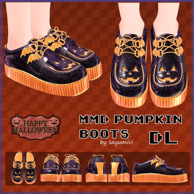 [VRChat + MMD] PUMPKIN BOOTS DL - SAYUMIVI - BOOTH