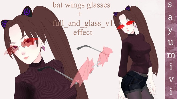 [VRChat + MMD] Wings demon glasses DL - SAYUMIVI - BOOTH