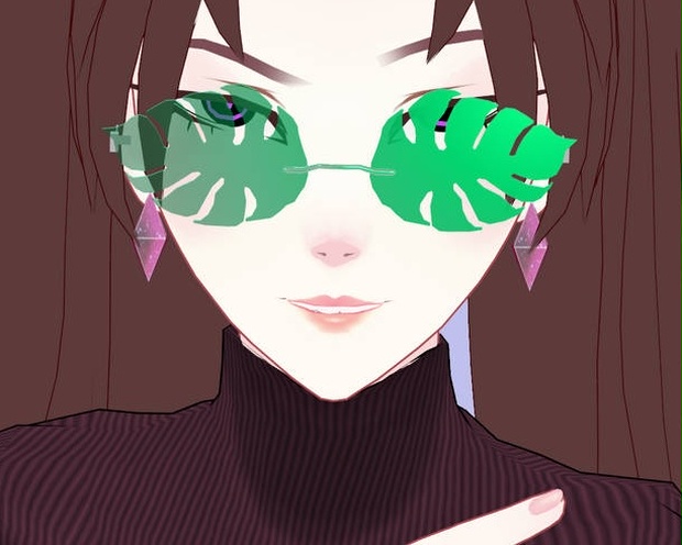 [VRChat + MMD] Leaf glasses DL - SAYUMIVI - BOOTH