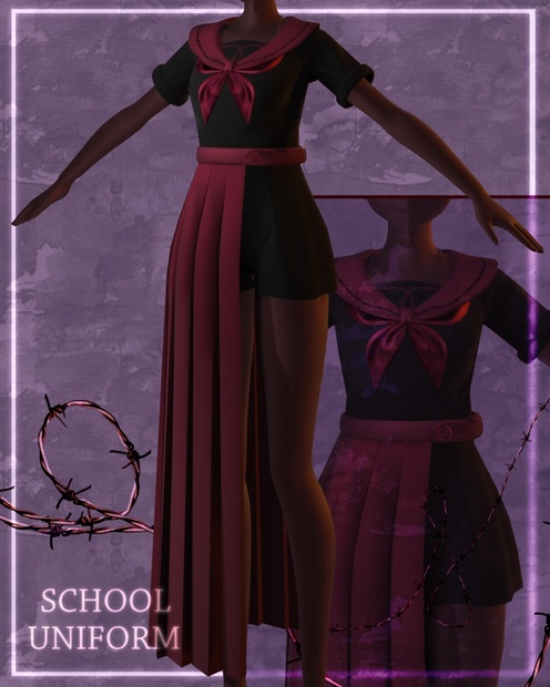 [VRChat + MMD] School Uniform - SAYUMIVI - BOOTH