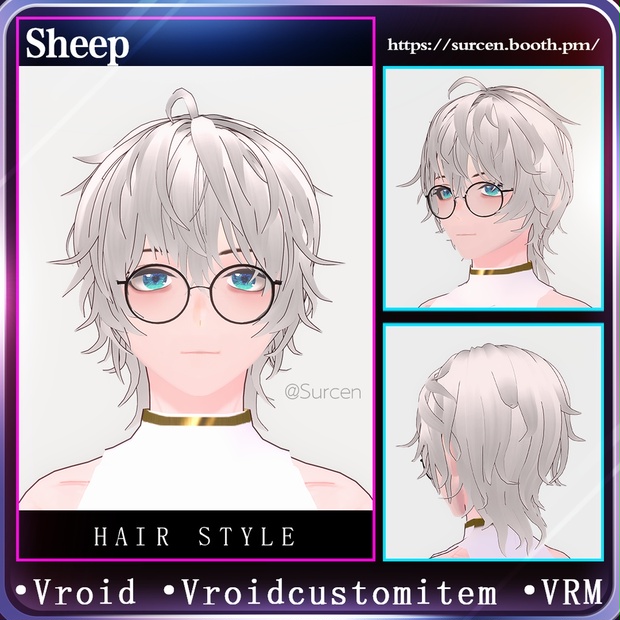 [Vroid][VRM]Boy soft hair preset 柔软の髪型 with face - Surcen - BOOTH