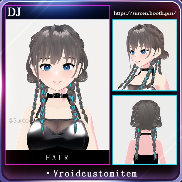[Vroid] Hip Hop style braid/ Chinese Tradisional Twin buns/ Cool girl ...