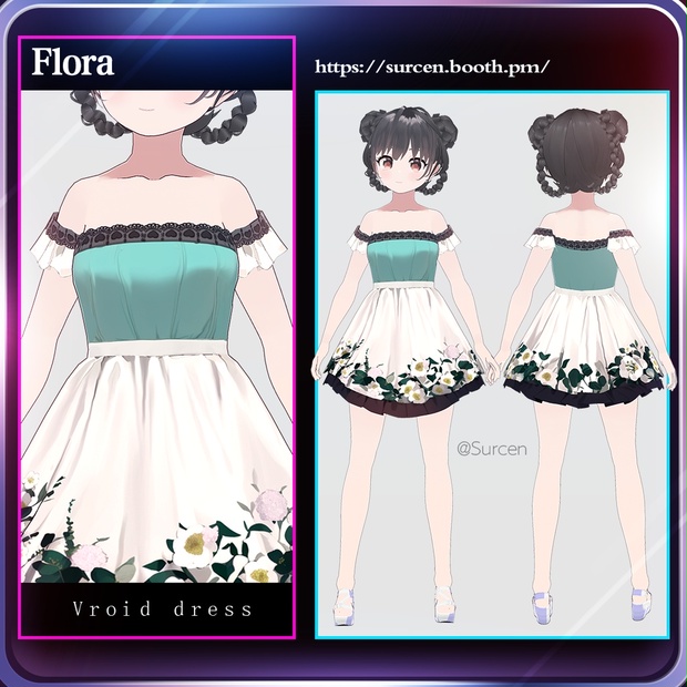 [Vroid] Flower dress / Flora - Surcen - BOOTH