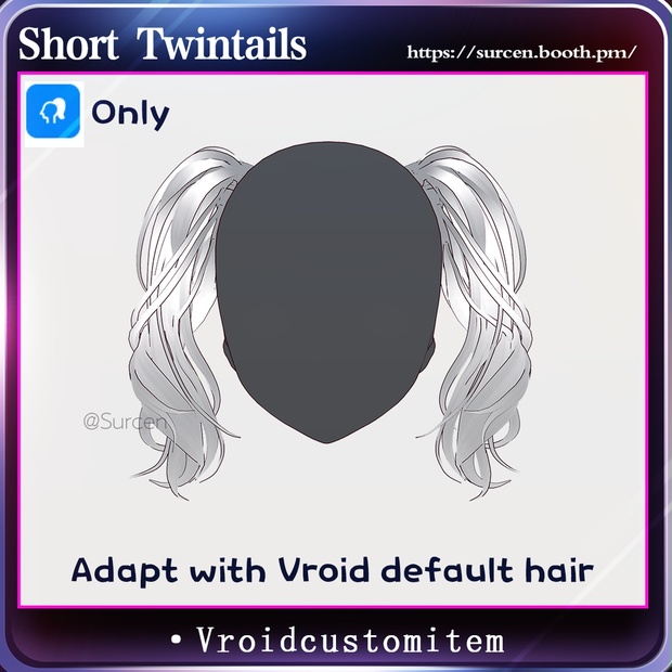 [Vroid] Curly Short Twintails / Twintails Only - Surcen - BOOTH