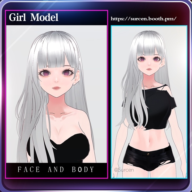 [Vroid] Girl Face and Body Base - Surcen - BOOTH