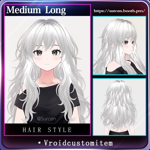 [Vroid] Normal Medium Long / Girl Hairstyle - Surcen - BOOTH